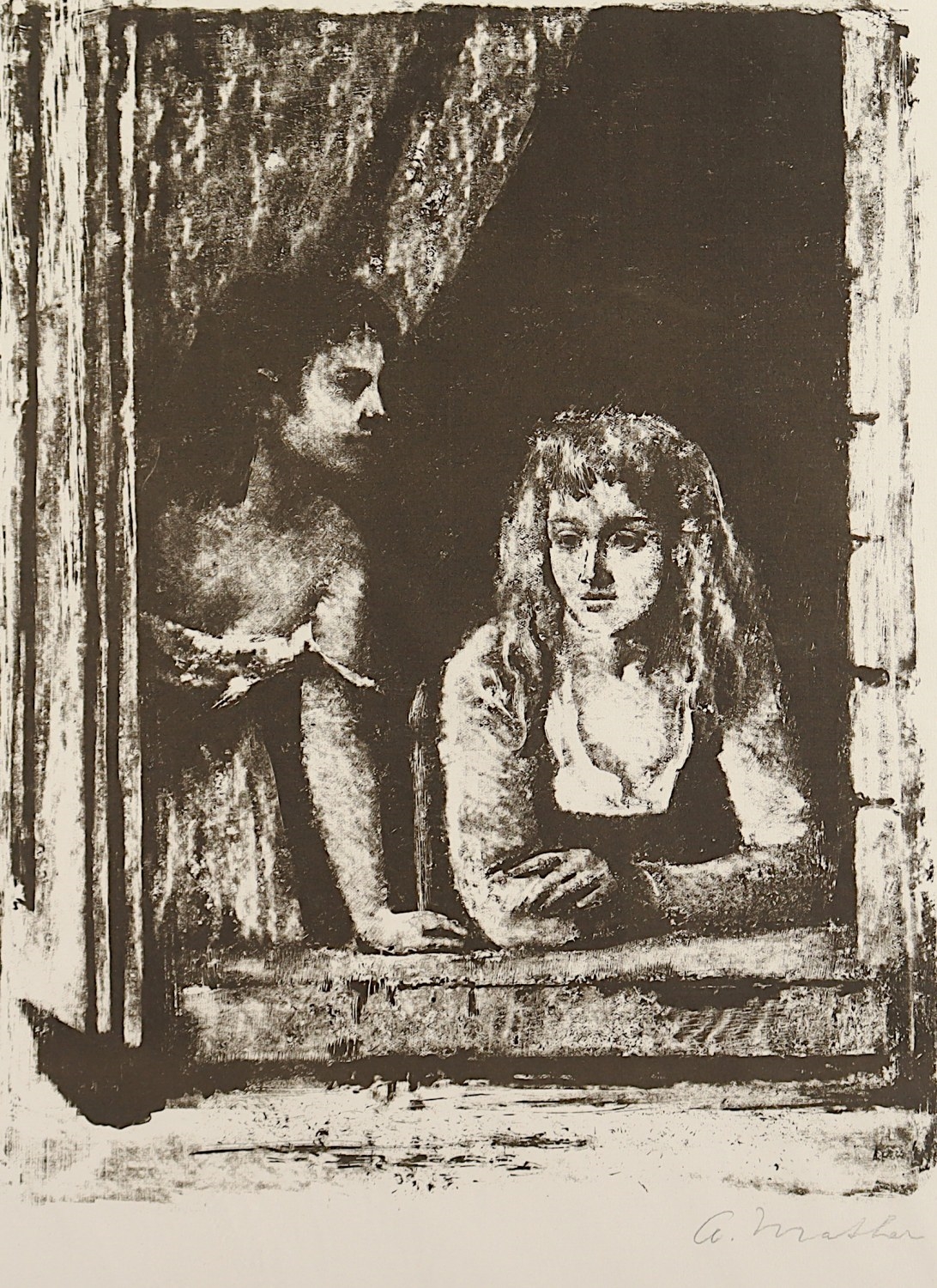 Arvid Mather | Zwei Mädchen am Fenster | MutualArt