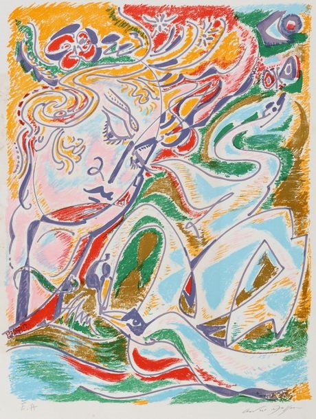 André Masson | Faces LITHOGRAPHY on Arches paper Signed lower right ...