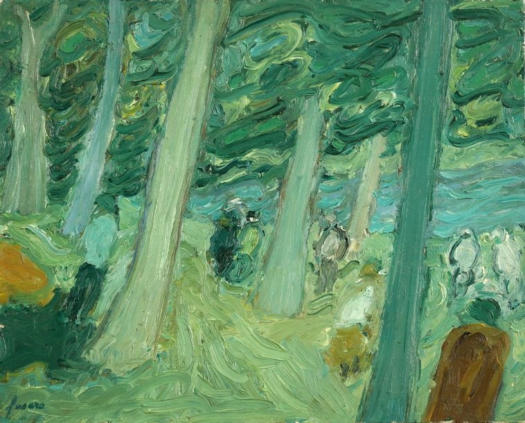 Jean Fusaro | Canal under the trees OIL on canvas Signed lower left ...