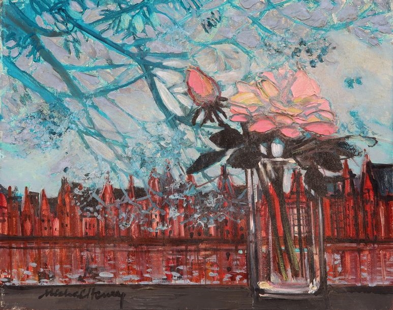 Michel Henry | View of Amsterdam OIL on canvas Signed lower left 33 x ...