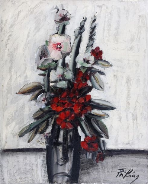 Franz Priking | Bouquet of flowers OIL on canvas Signed lower right 81 ...