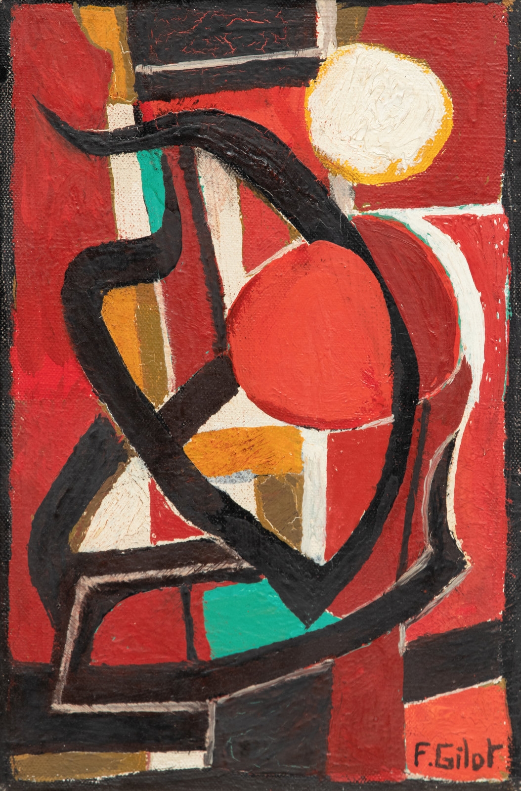 Françoise Gilot | Composition in Red | MutualArt