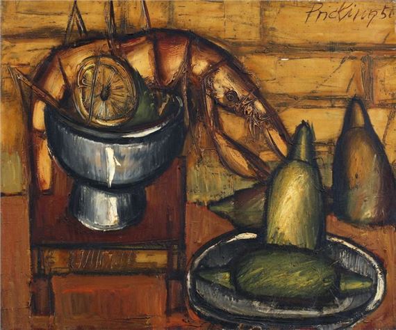 Franz Priking | Still life with lobster OIL on canvas Signed upper ...