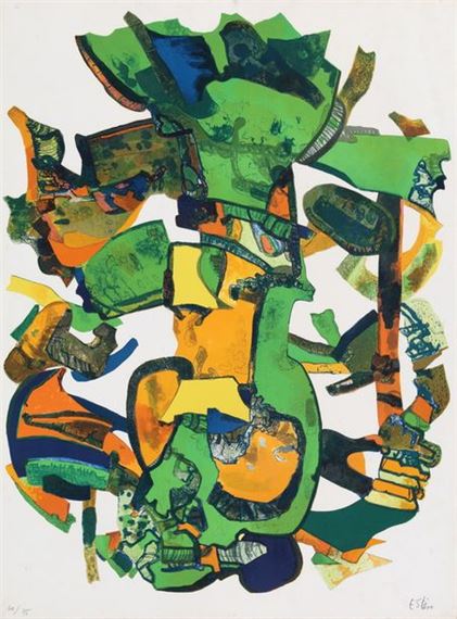 Maurice Estève | Composition LITHOGRAPHY Signed lower right | MutualArt