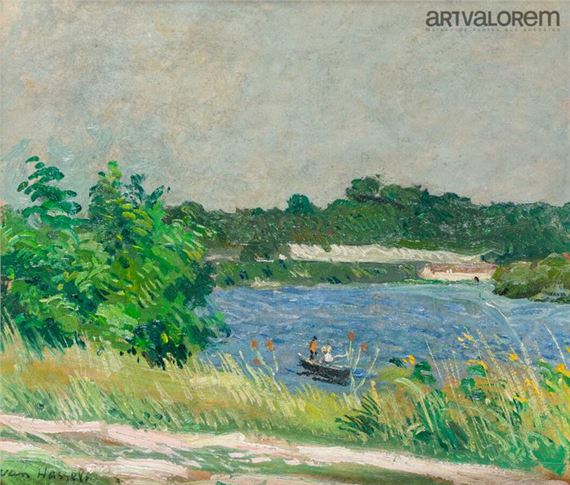 Willem Van Hasselt | Van HASSELT (1882-1963) Animated landscape Oil on ...
