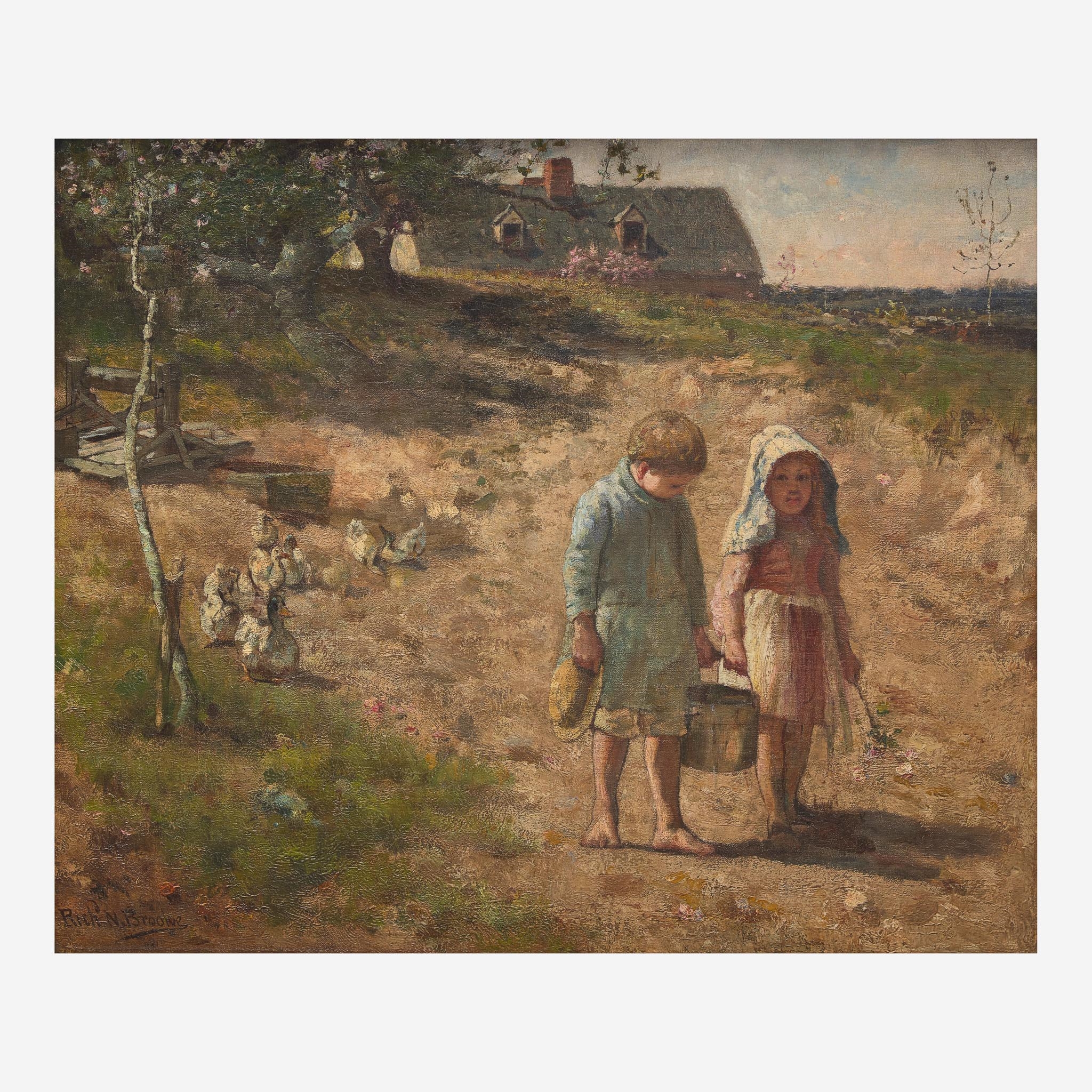 Richard Norris Brooke | Children and Ducks | MutualArt