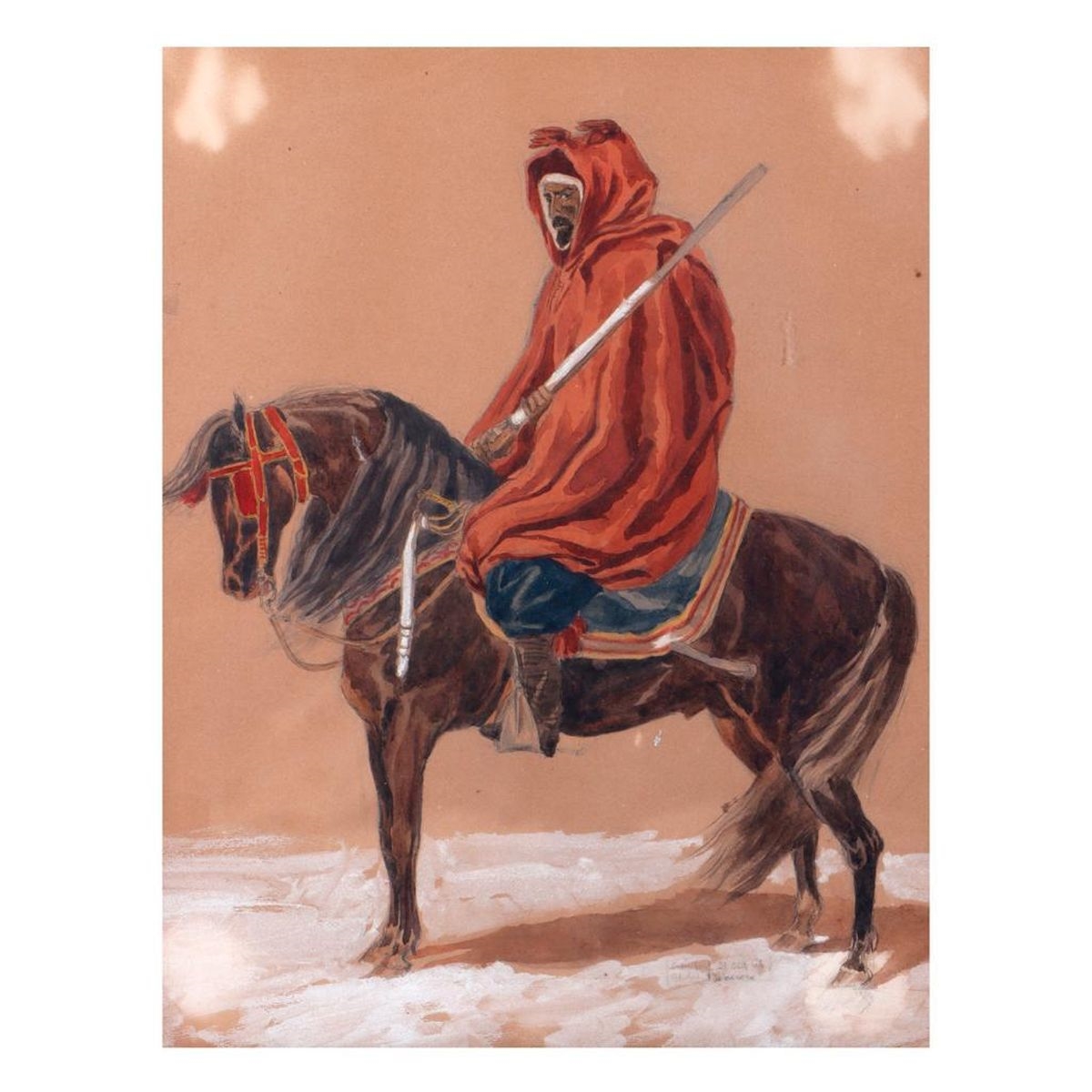 Eugène Delacroix | Title/Description: Red-cloaked Man on Horseback ...