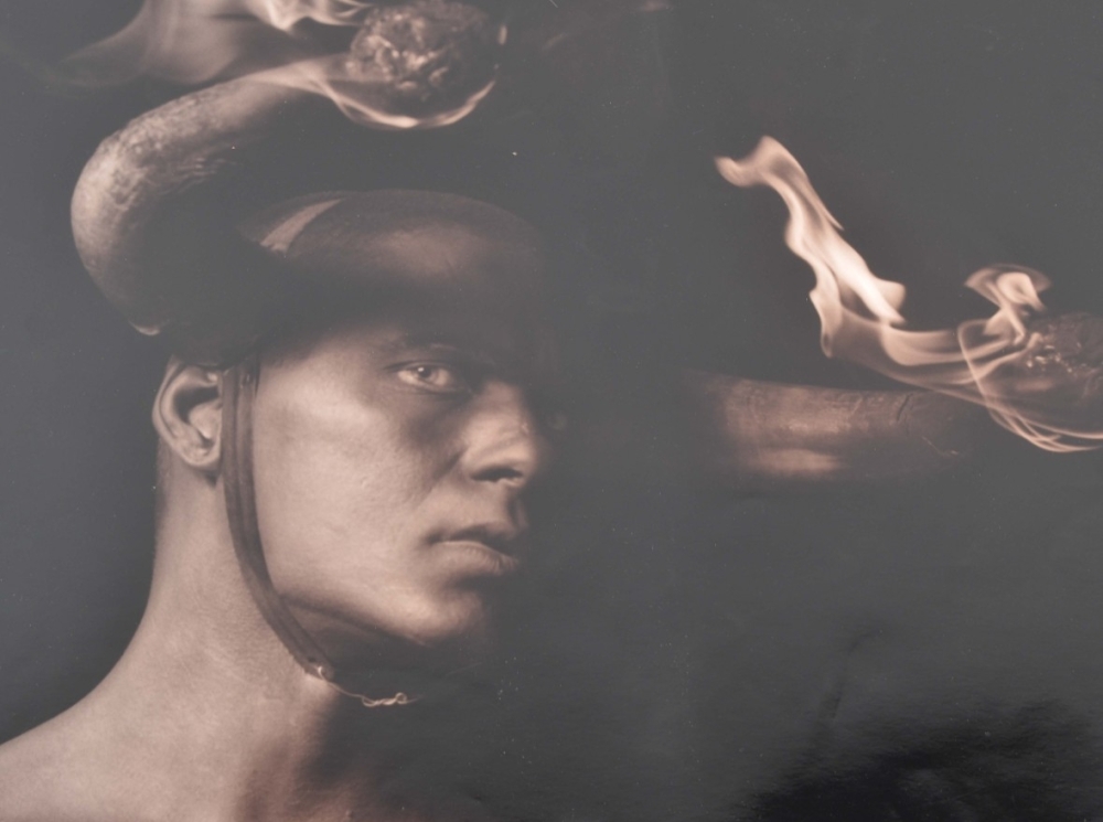 Paul Blanca | Two photographs: (1) Self-portrait bull (1988) | MutualArt