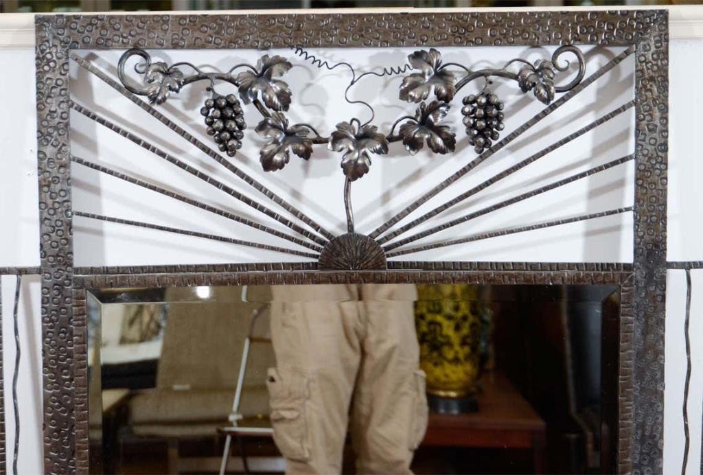 Edgar Brandt | Brandt Style Art Deco Iron Grape & Leaves Mirror | MutualArt