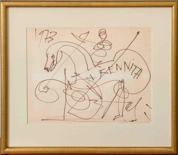 Salvador Dalí | Salvador Dali Ink Drawing on Paper (1973) | MutualArt