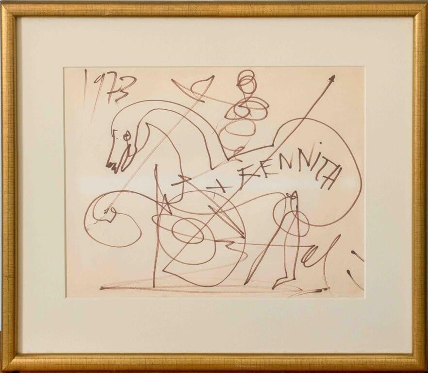 Salvador Dalí | Salvador Dali Ink Drawing on Paper (1973) | MutualArt