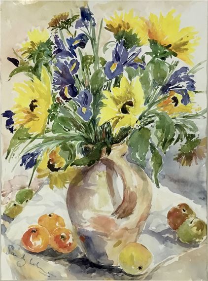 Sandy Larkman | still life with sunflowers | MutualArt