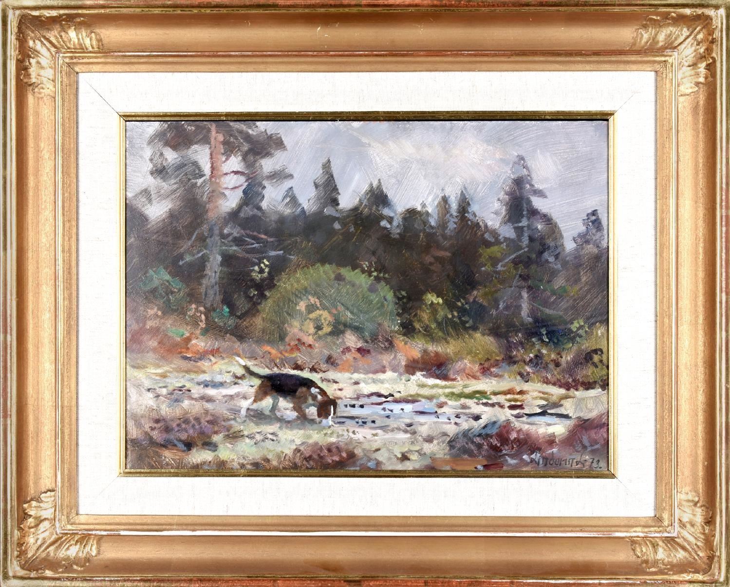 Lindorm Liljefors | Motif of hunting dog (1973) | MutualArt