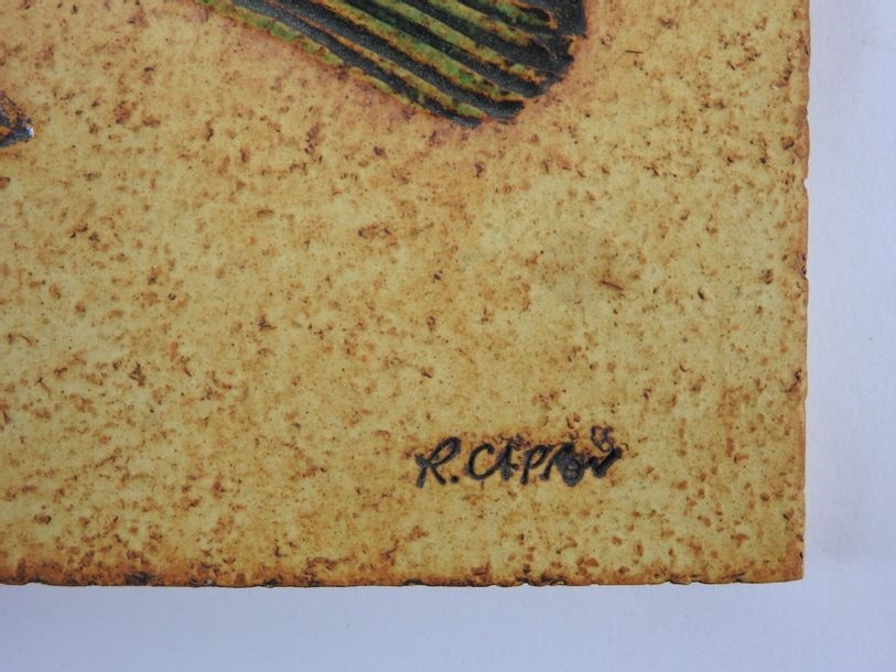 Roger Capron | Rectangular ceramic plate decorated with a fish profile ...