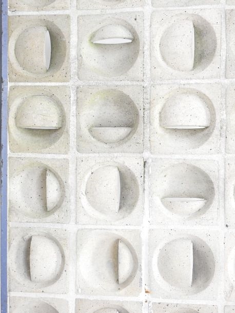 Pierre Digan | Claustra made of 24 openwork tiles in raw sandstone ...