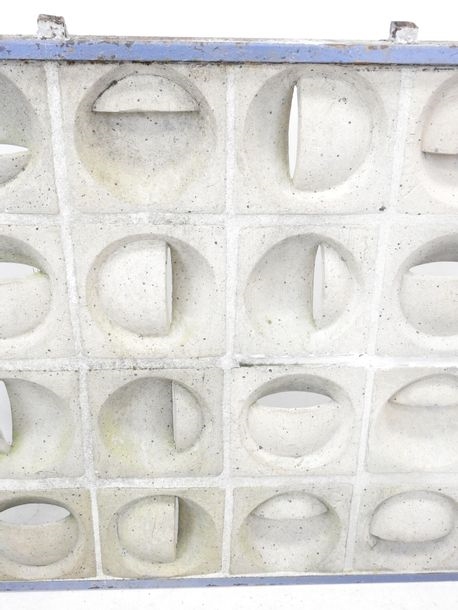 Pierre Digan | Claustra made of 24 openwork tiles in raw sandstone ...