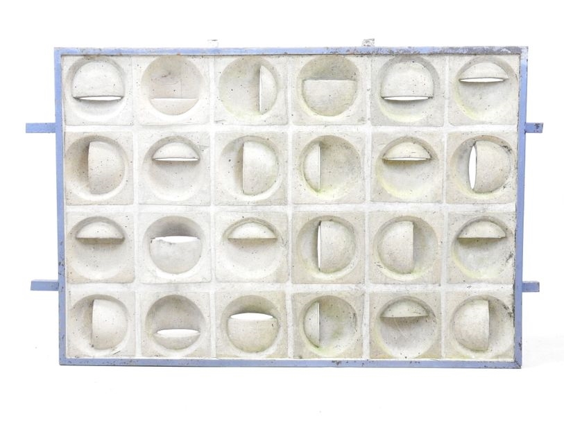 Pierre Digan | Claustra made of 24 openwork tiles in raw sandstone ...