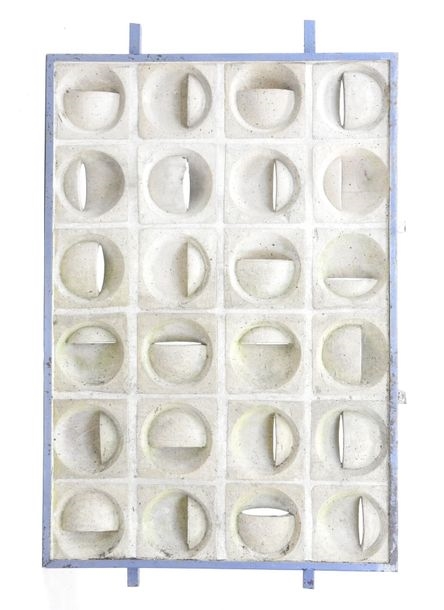 Pierre Digan | Claustra made of 24 openwork tiles in raw sandstone ...