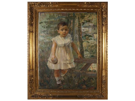 Alessandro Milesi | Portrait of little girl | MutualArt