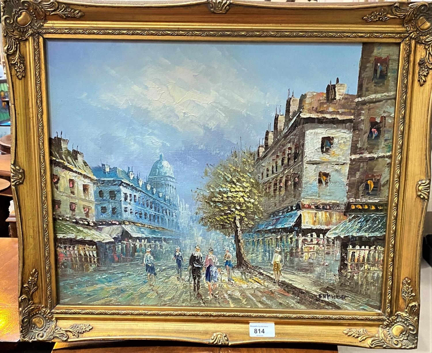 Caroline Burnett | Parisian street scene with people in the foreground ...