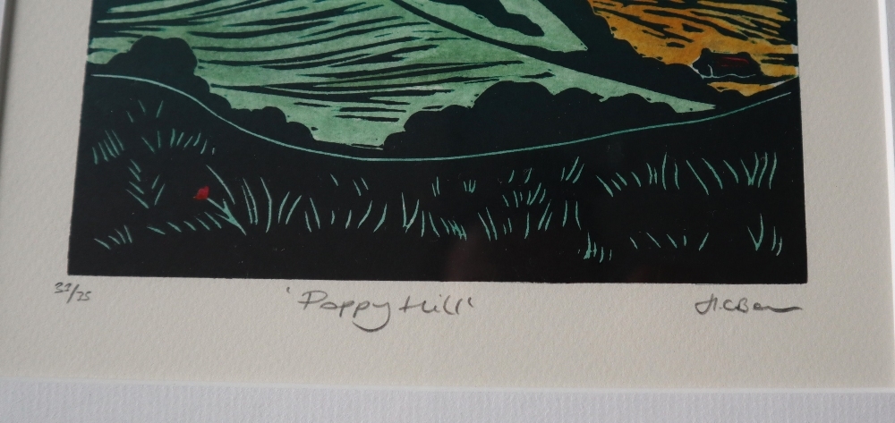 Helen Brown | Helen Brown Poppy Hill A limited edition woodcut print No ...