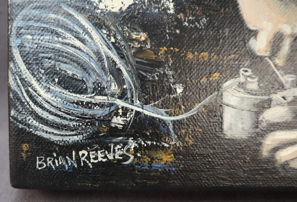 Brian Reeves | Brian Reeves Shotfiring Oil on canvas Signed Label Verso ...