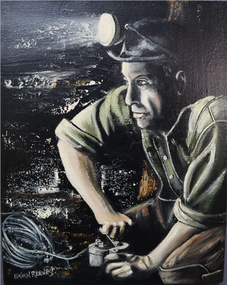 Brian Reeves | Brian Reeves Shotfiring Oil on canvas Signed Label Verso ...