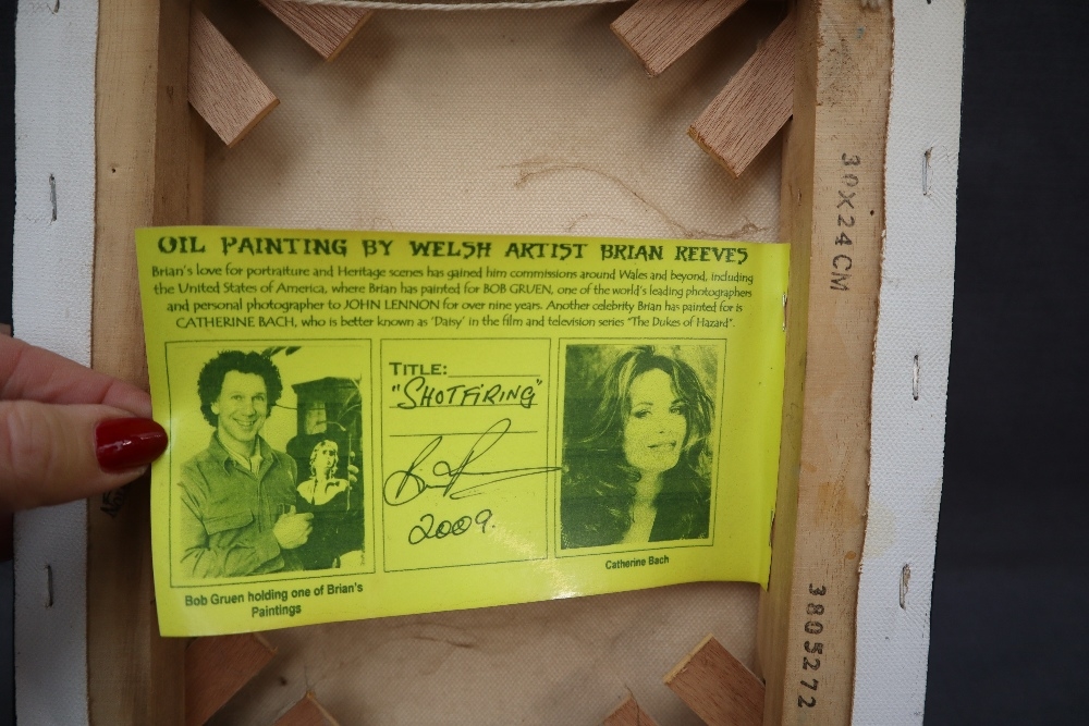 Brian Reeves | Brian Reeves Shotfiring Oil on canvas Signed Label Verso ...