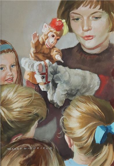 Harry Wingfield | Harry Wingfield Puppeteer Watercolour Signed 28 x ...
