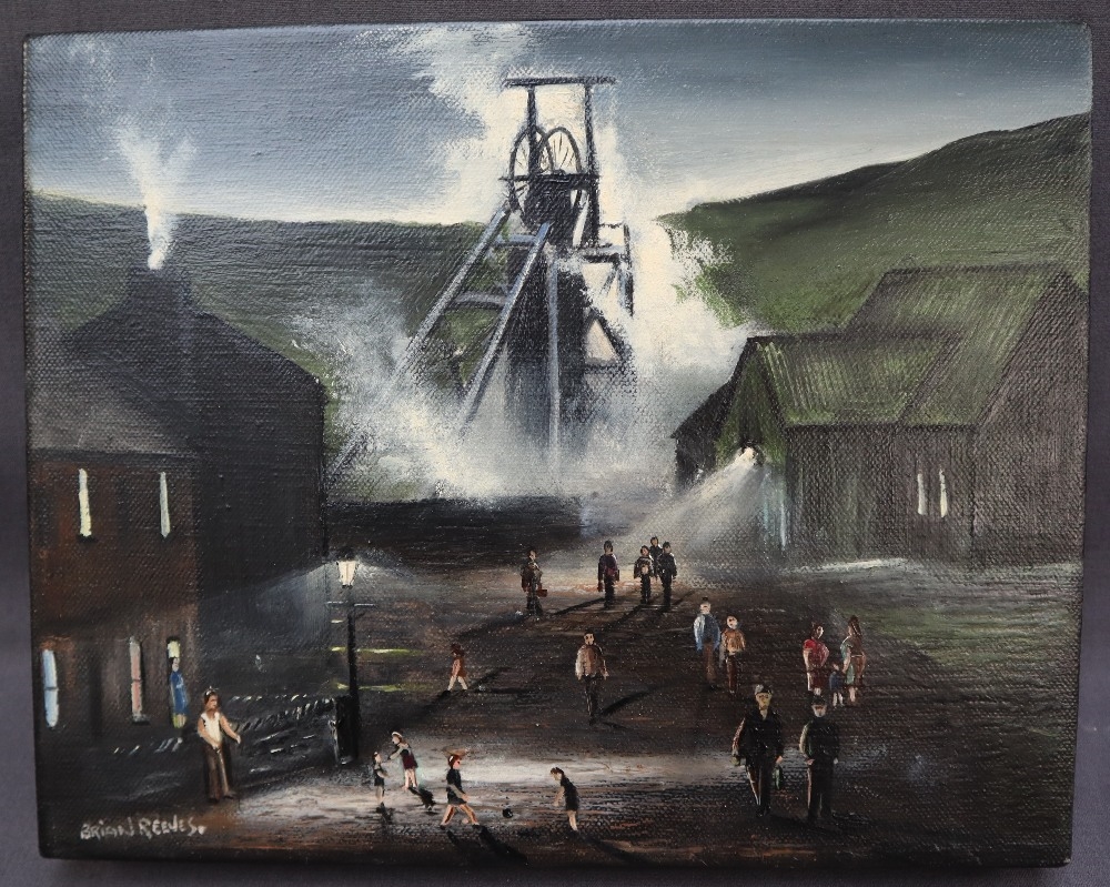 Brian Reeves | Brian Reeves Mining village Oil on canvas Signed Label ...