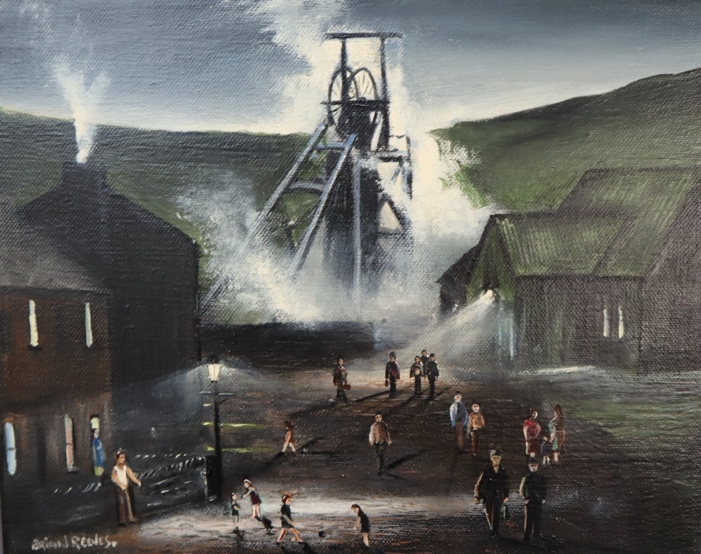 Brian Reeves | Brian Reeves Mining village Oil on canvas Signed Label ...