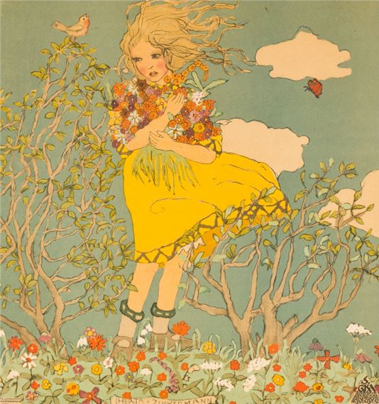 Herta Zuckermann | Girl with Flowers (1920) | MutualArt