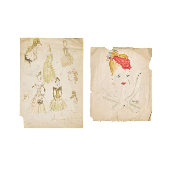 Cecil Beaton | TWO CECIL BEATON DESIGN SKETCHES FOR LADY SYLVIA ASHLEY ...