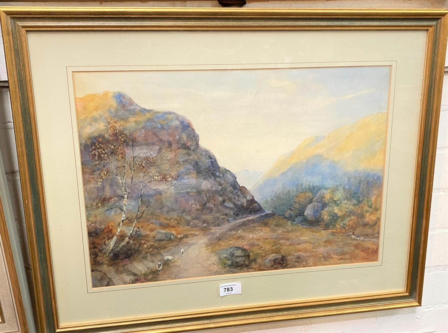 Henry Wilkinson | Mountain pass watercolour | MutualArt