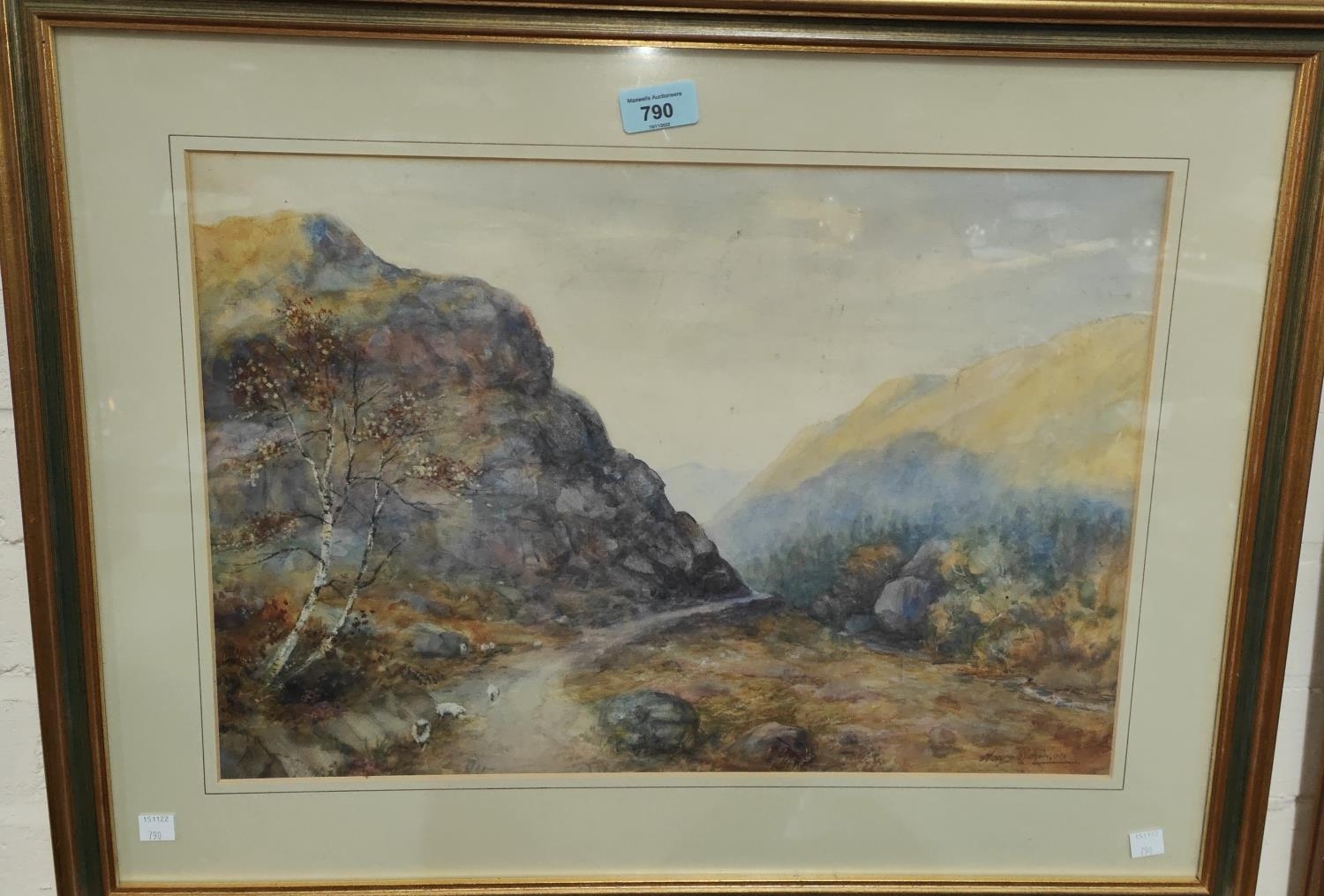 Henry Wilkinson | Mountain pass watercolour | MutualArt