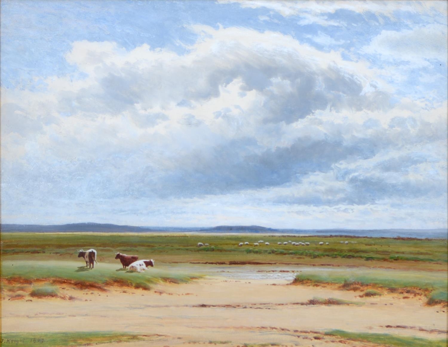 J. Knight | - Cattle and Sheep Grazing | MutualArt
