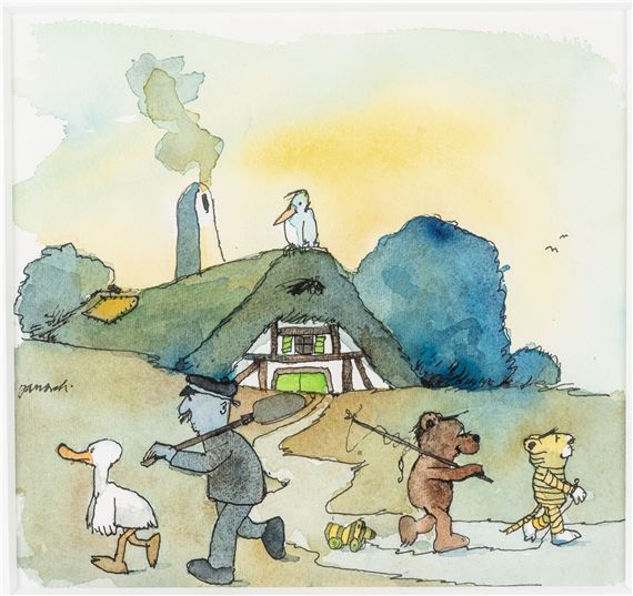 Janosch | Bär und Tiger gehen Angeln. | MutualArt