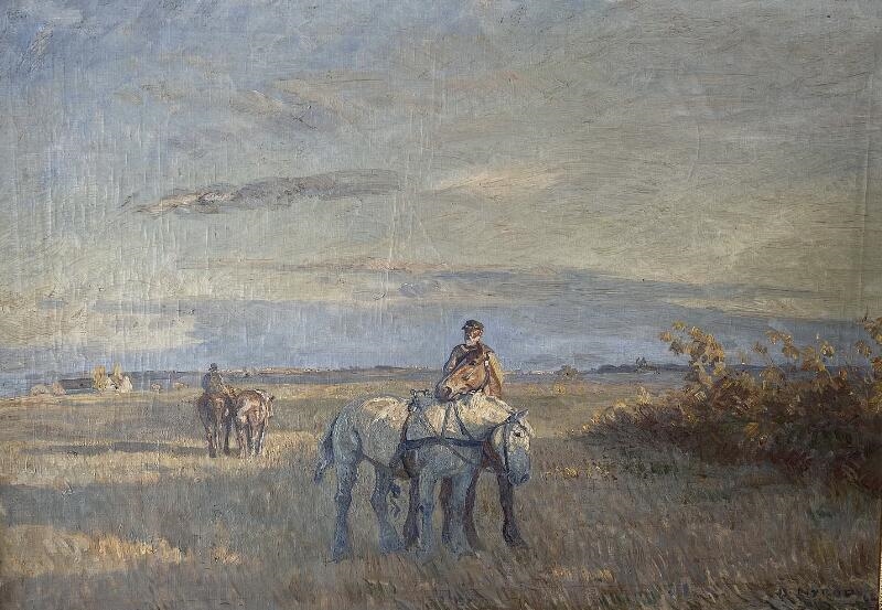 Borge C. Nyrop | Horses and riders on field | MutualArt