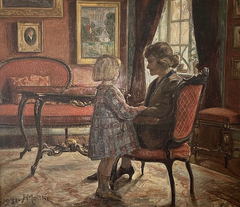 Harald Moltke | Winter landscape view from a window (1919) | MutualArt