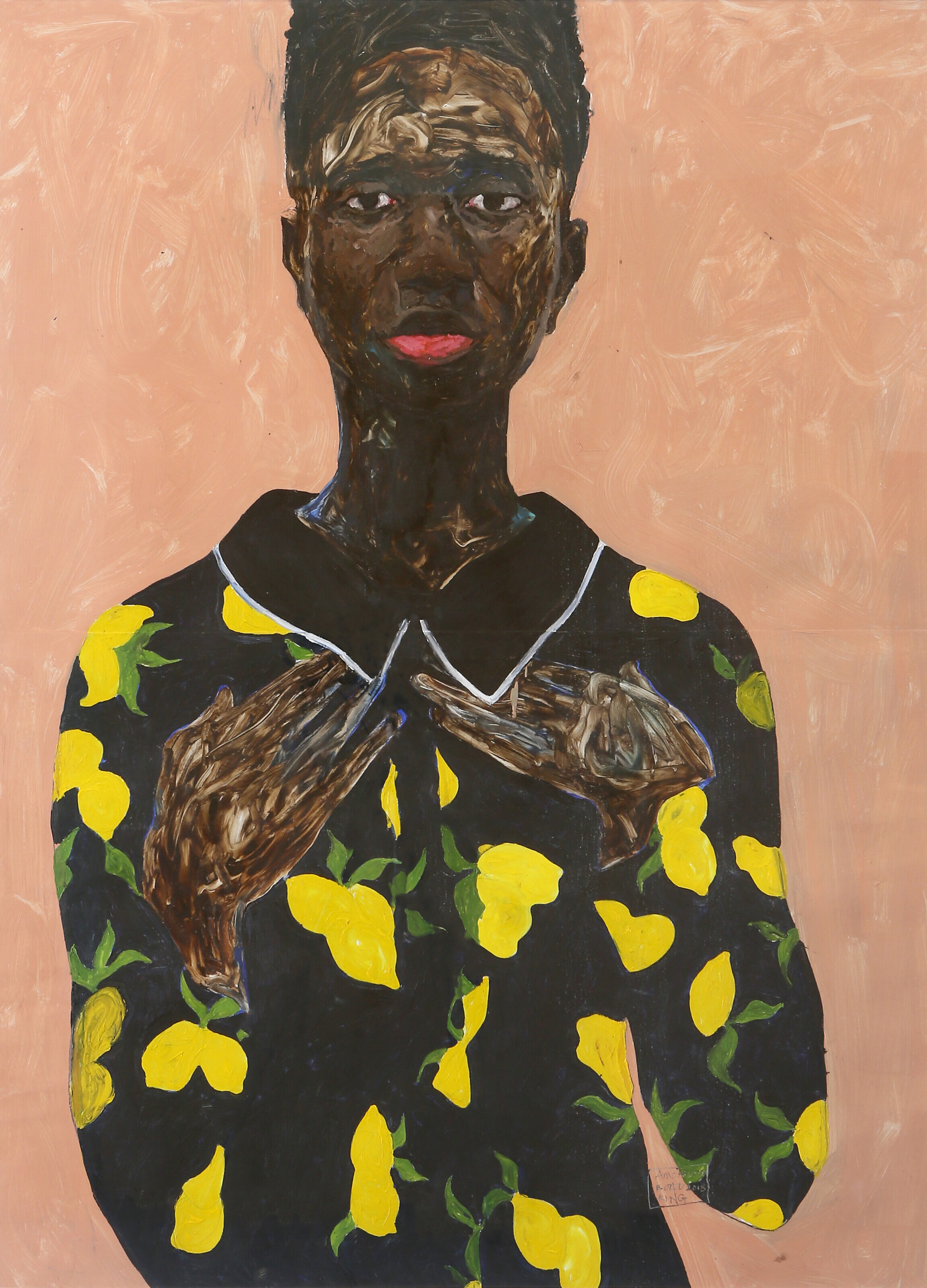 Amoako Boafo | Girl in a Lemon Dress (2018) | MutualArt