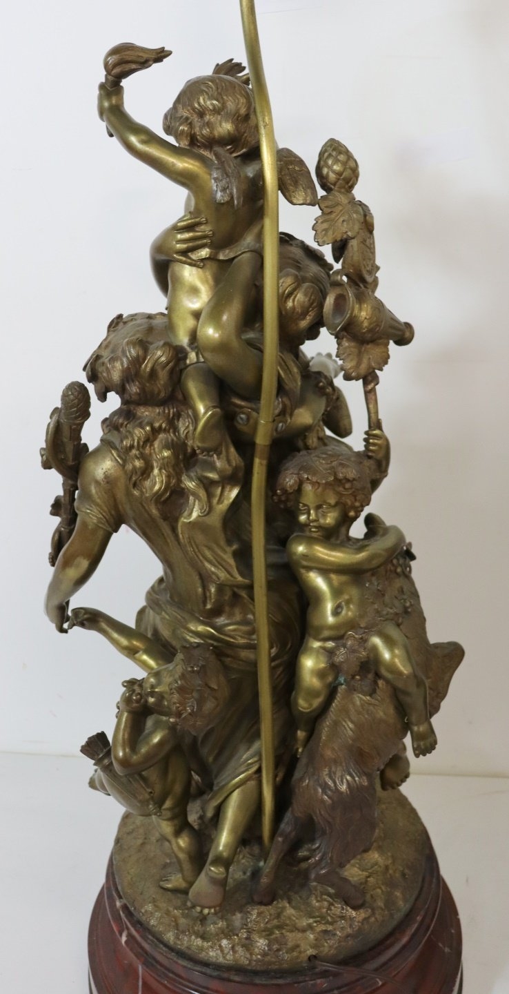 Claude Michel Clodion | Large and impressive gilt bronze sculpture on a marble base mounted as a ...