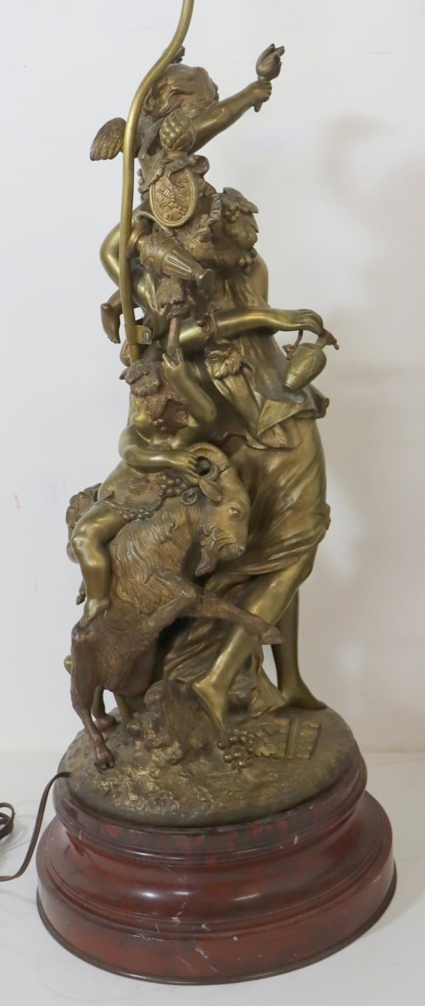 Claude Michel Clodion | Large and impressive gilt bronze sculpture on a marble base mounted as a ...