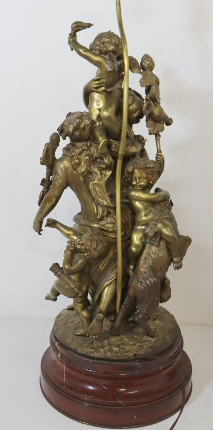 Claude Michel Clodion | Large and impressive gilt bronze sculpture on a marble base mounted as a ...