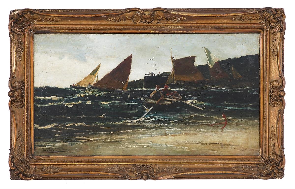 Edwin Ellis | Fishermen on a Stormy Sea | MutualArt