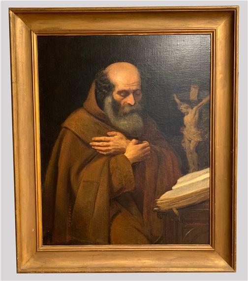 Continental School, 19th Century | monk reading the bible | MutualArt