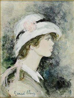 Bernard Charoy | girl with a white hat | MutualArt