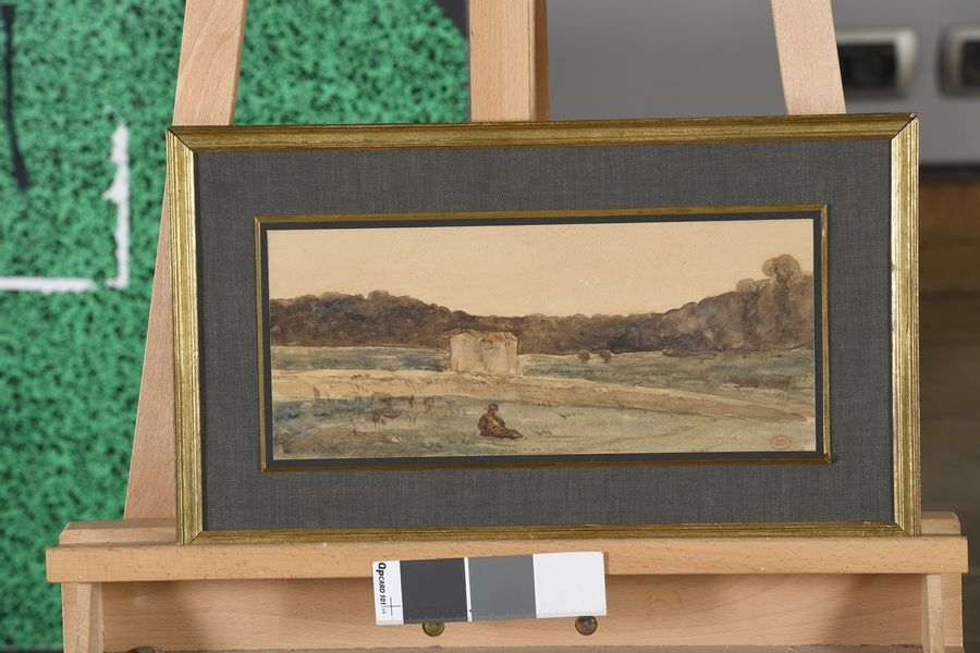 Paul Huët | Seated figure in a landscape (1803) | MutualArt