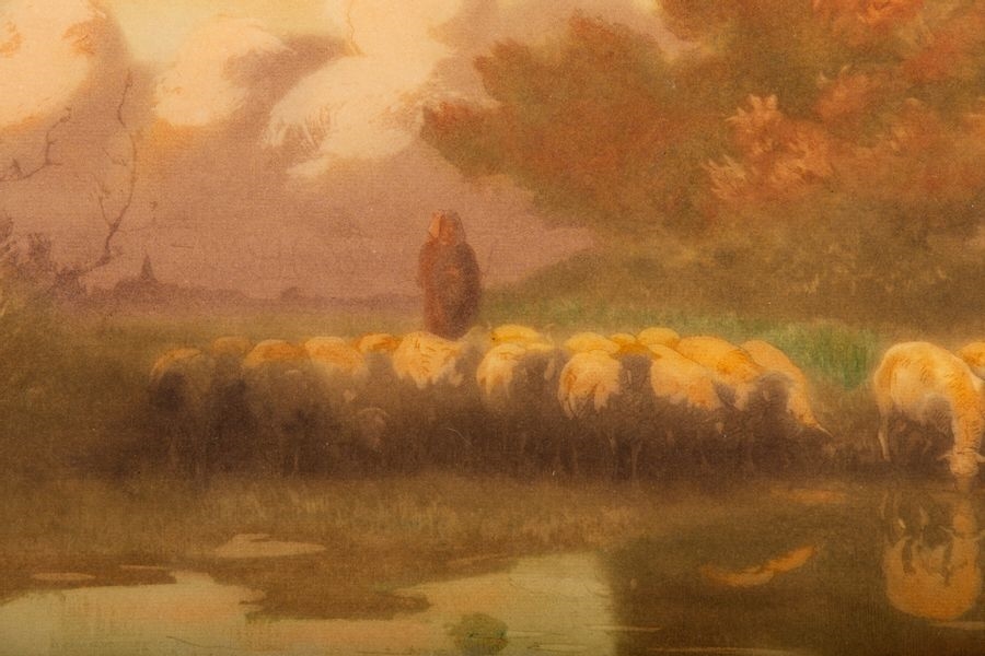 Emile Louis Thivier | Berger et son troupeau. | MutualArt