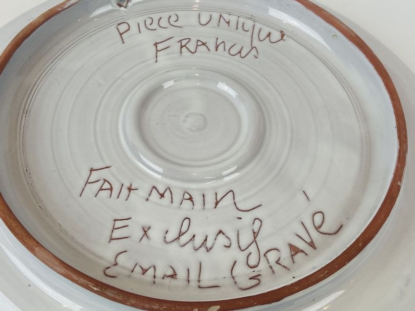 Francis Crociani | Deux assiettes en céramique l'une à décor d'un coq ...