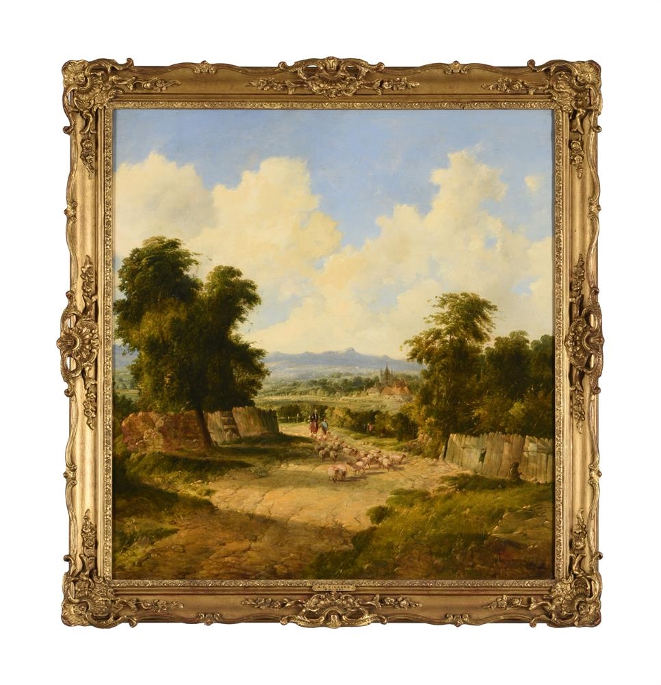 Alfred Gomersal Vickers | A FLOCK OF SHEEP IN A WOODED LANDSCAPE ...
